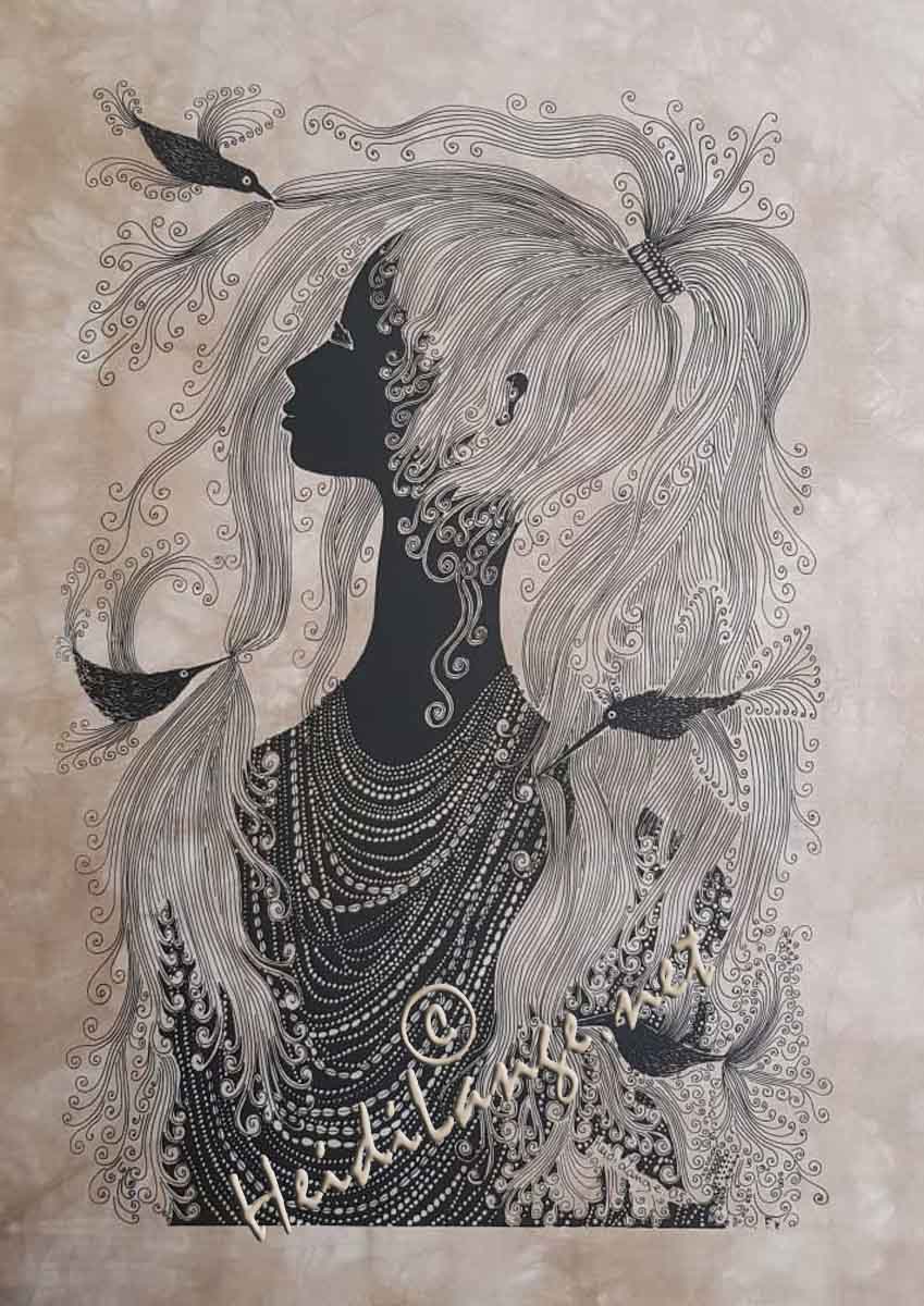 Heidi Lange Girl with Four Birds #263 in Women - $249.99