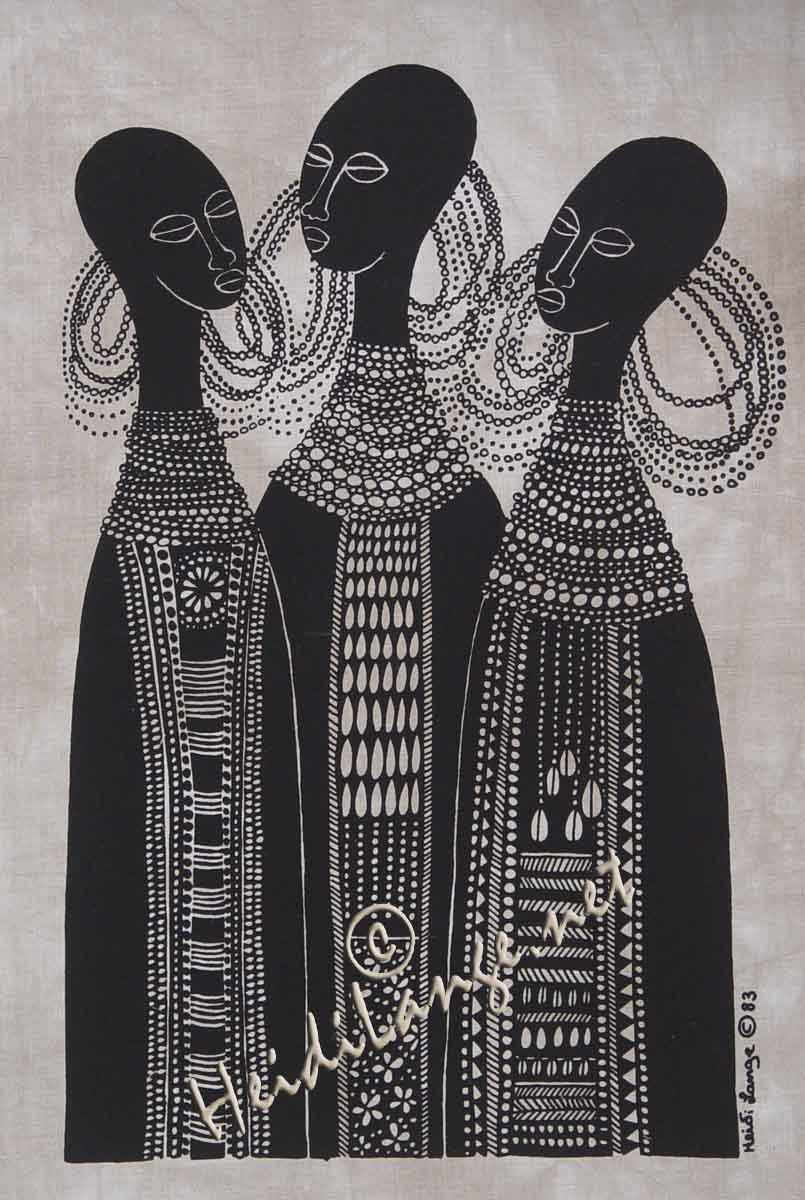 Heidi Lange Three 3 Maasai Girls #98 in Women - $39.99