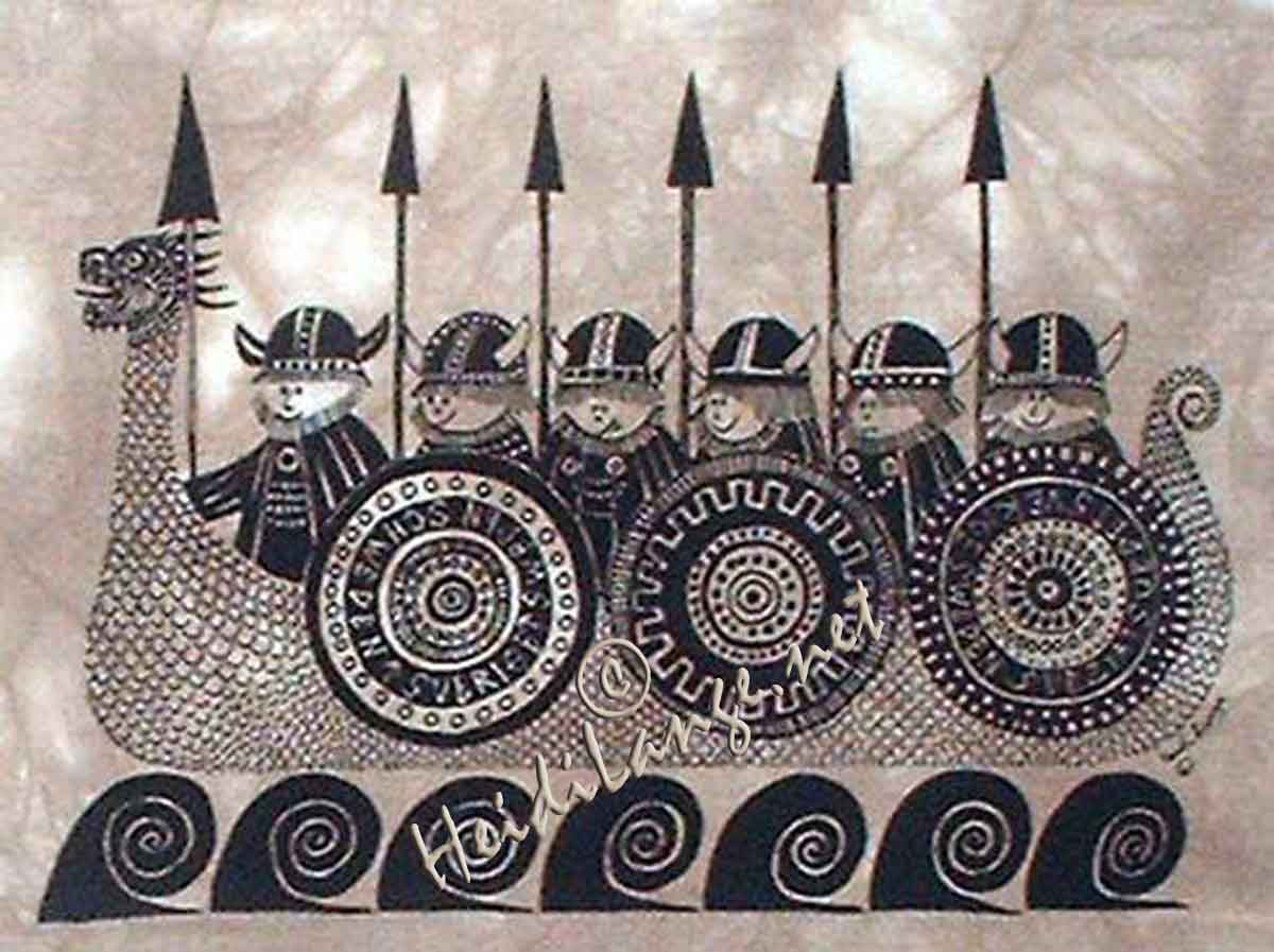 Heidi Lange Vikings on Boat Spears and Shields #645711 in Vikings - $69.99